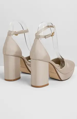 Charlotte Stone Libby Ankle Strap Platform Pump - Silver