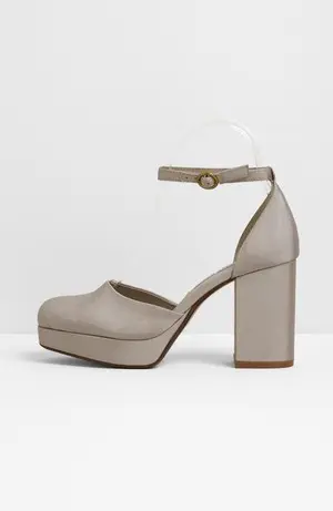 Charlotte Stone Libby Ankle Strap Platform Pump - Silver