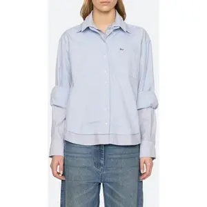 Sea Zayna Double-layer Cotton Shirt - Blue