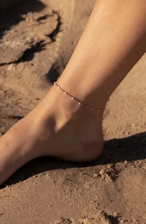 ATOLEA White Beaded Anklet
