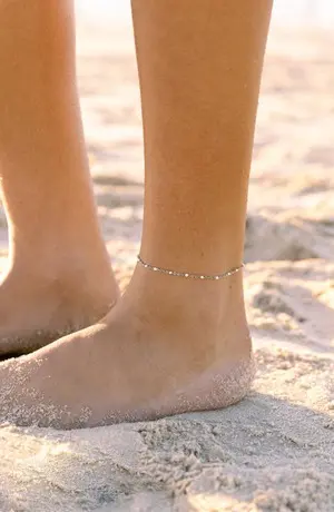 ATOLEA White Beaded Anklet