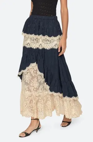 Sea Shay Lace Midi Skirt