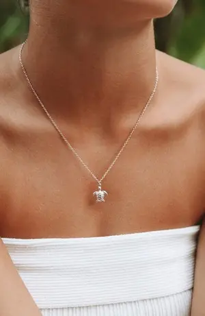 ATOLEA Sea Turtle Necklace - Silver
