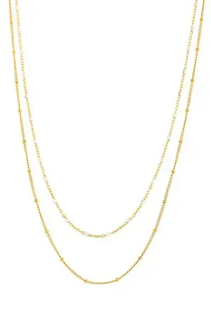 ATOLEA Layered Beaded Choker Necklace - Gold