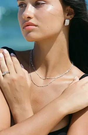 ATOLEA Double Beaded Choker - Silver