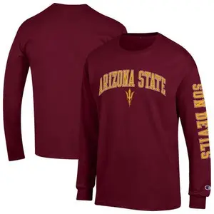 Champion Arizona State Sun Devils Arch Over Logo 2-hit Long Sleeve T-shirt - Maroon