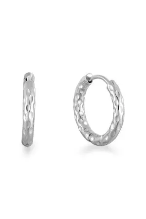 ATOLEA Hammered Hoops Earrings Silver