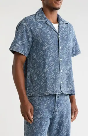 HONOR THE GIFT Floral Jacquard Camp Shirt