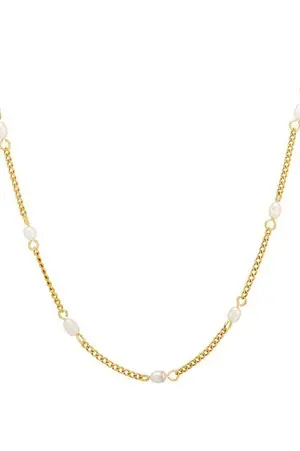 ATOLEA Dainty Pearl Choker Necklace - Gold
