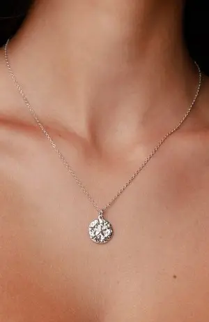 ATOLEA Sand Dollar Pendant Necklace - Silver