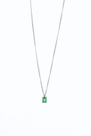 ATOLEA Emerald Necklace - Silver