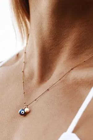 ATOLEA Evil Eye Necklace - Gold