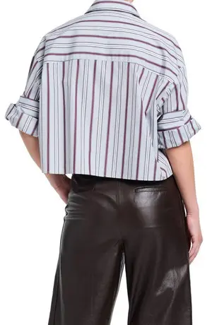TWP Next Stripe Cropped Cotton Shirt