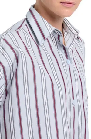TWP Next Stripe Cropped Cotton Shirt