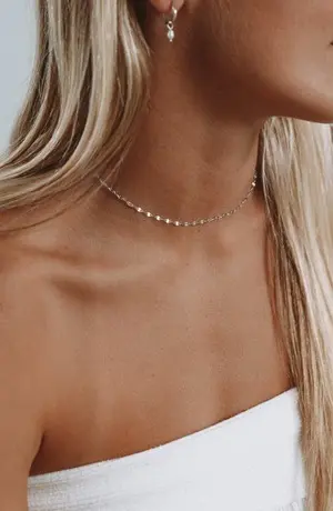 ATOLEA Dainty Choker Necklace - Silver