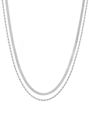 ATOLEA Ios Layered Necklace - Silver