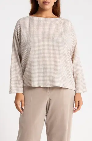 Eileen Fisher Bateau Neck Boxy Top