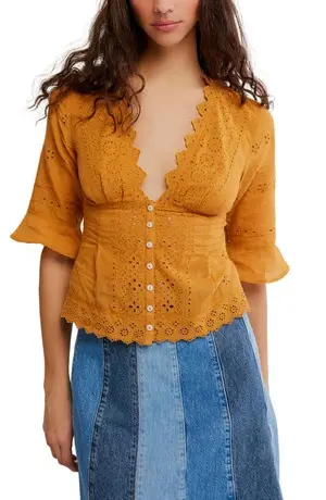 Free People Salone Eyelet Top Bronzer