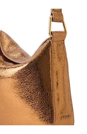 Akris Mini Anna Metallic Leather Hobo Bag