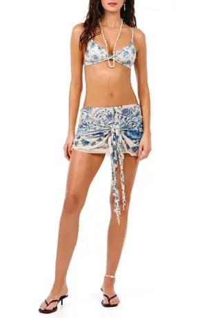 Agua Bendita Aranxa Bleu Sarong Cover-up Miniskirt