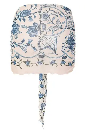 Agua Bendita Aranxa Bleu Sarong Cover-up Miniskirt