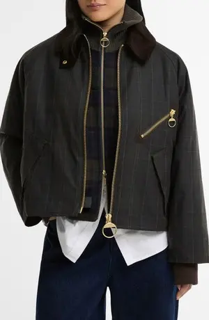 Barbour Arlene Checked Waxed Cotton Jacket - Classic/shadow Classic