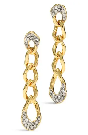 Alexis Bittar Solanales Crystal Chain Link Drop Earrings - Crystals