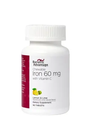 BARIATRIC ADVANTAGE Chewable Iron 60 Mg With Vitamin C Supplement Lemon Lime 90 Count - None