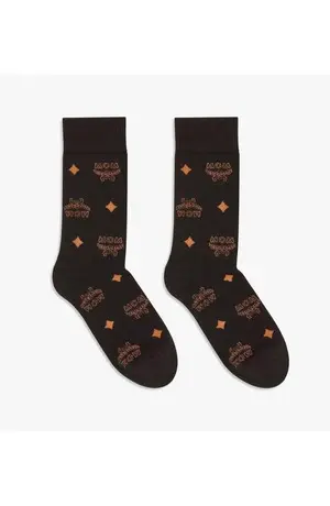 Mcm Monogram Knit Socks