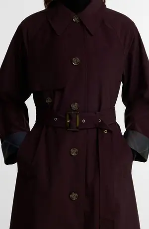 Barbour Antonella Showerproof Belted Coat - Fig/shadow Classic