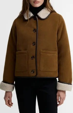 Barbour Penny Corduroy Jacket With Faux Shearling Trim