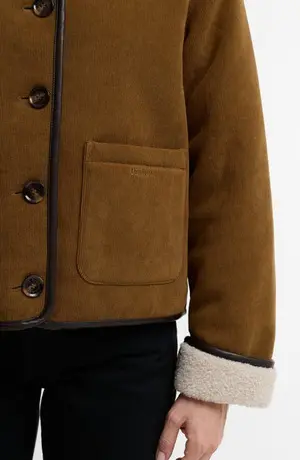 Barbour Penny Corduroy Jacket With Faux Shearling Trim