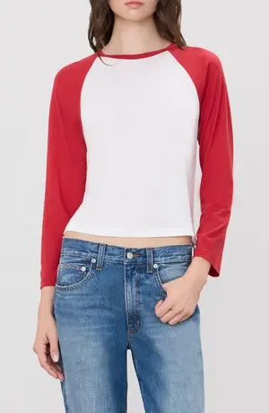 Eterne Baseball T-shirt - Ivory/red