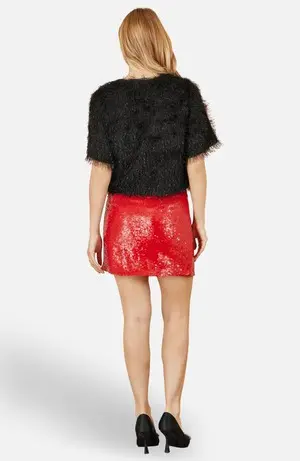YUMI Sequin Mid Waist Mini Skirt