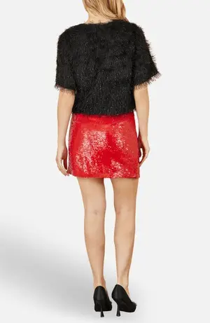 YUMI Sequin Mid Waist Mini Skirt