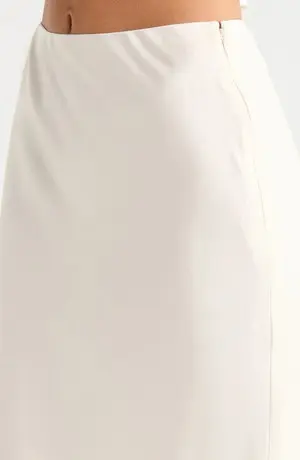 KITTENISH Lace Detail Maxi Skirt - Egret