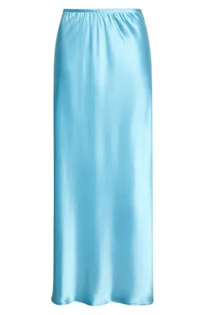 LESET Barb Satin Midi Skirt
