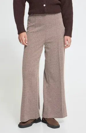 ICHI Kate Twillish Wide Leg Pants - Java/almond Milk