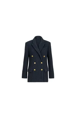 Brunello Cucinelli Cashmere Cable Knit Blazer With Monili