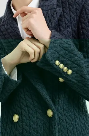 Brunello Cucinelli Cashmere Cable Knit Blazer With Monili
