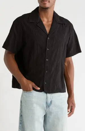 HONOR THE GIFT Floral Camp Shirt - Black