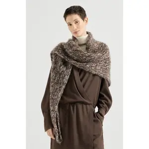 Brunello Cucinelli Mohair Knit Shawl - Bark