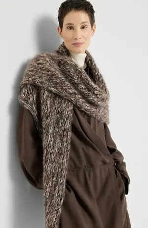 Brunello Cucinelli Mohair Knit Shawl