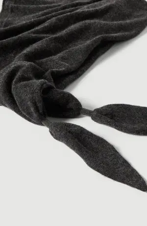 Brunello Cucinelli Cashmere Scarf With Shiny Details - Anthracite