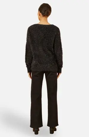 YUMI Metallic Fluffy Eyelash Relaxed Jumper