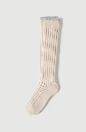 Brunello Cucinelli Cashmere Chiné Rib Knit Socks
