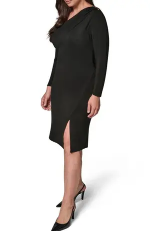 Donna Karan New York Asymmetric Neck Sheath Dress
