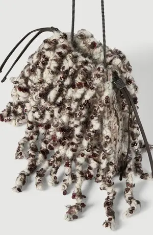 Brunello Cucinelli Pouch Bag With Twisted Embroidery And Precious Chain