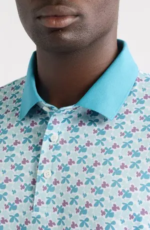 SWANNIES Mike V Floral Piqué Performance Golf Polo