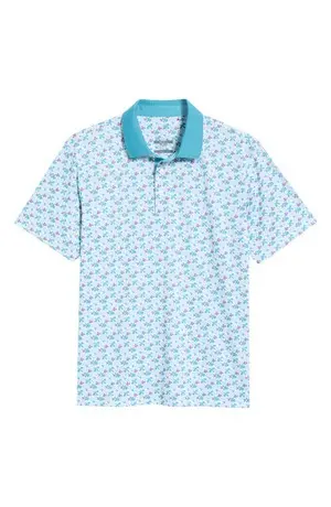 SWANNIES Mike V Floral Piqué Performance Golf Polo
